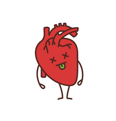 Blood flow human heart Royalty Free Vector Image