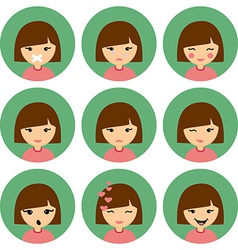 Cute girl and boy with different emotions Vector Image