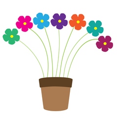 Single flower in clay pot Royalty Free Vector Image