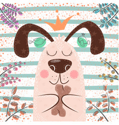 Princess cute dog - cartoon characters Royalty Free Vector