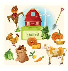 Farm decorative set Royalty Free Vector Image - VectorStock
