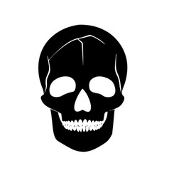 Skull in paint stains black and white sign Vector Image