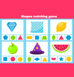 Educational children game match objects by color Vector Image