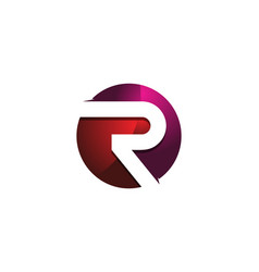 Letter r logo with a red circle swoosh design Vector Image