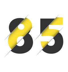 83 8 3 number logo design with a creative cut Vector Image