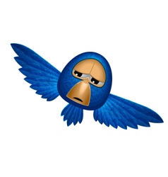 Angry beholder blue bird soars and observe looks Vector Image