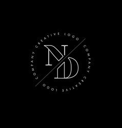 Handwritten nd n d letter logo with sparkling Vector Image
