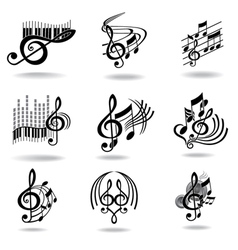 Music notes set design elements or icons Vector Image