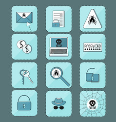 Hacking icons set Royalty Free Vector Image - VectorStock