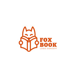 Smart fox reading book greeting card Royalty Free Vector
