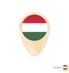 Map Pointer With Flag Hungary Orange Abstract Vector Image