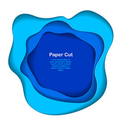 Abstract blue paper cutout curvy shapes layered Vector Image