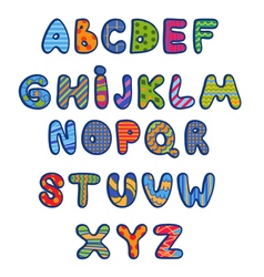 Cartoon giraffe font lettering alphabet set Vector Image