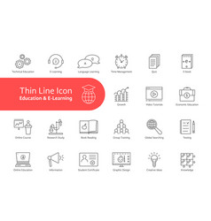 E-learning online education elements Royalty Free Vector