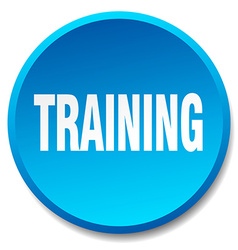 Training blue round flat isolated push button Vector Image
