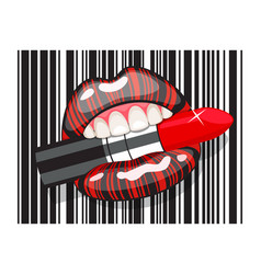 Bar code lips Royalty Free Vector Image - VectorStock