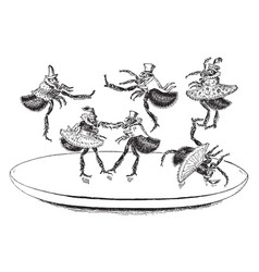 Flea dance vintage Royalty Free Vector Image - VectorStock