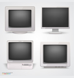 Retro computer icons Royalty Free Vector Image