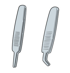 Set of forcep alcohol and sterile cotton Vector Image