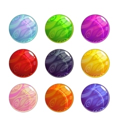 Colorful glassy magic balls set Royalty Free Vector Image