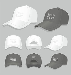 Set of baseball caps front back and side view Vector Image