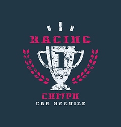 Car racing club emblem Royalty Free Vector Image
