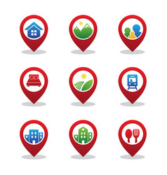 Map pin flat design style modern icon pointer Vector Image