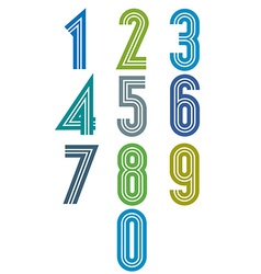 Funky stripes numbers set Royalty Free Vector Image