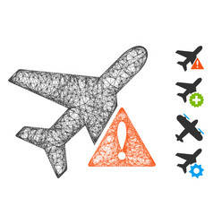 Airplane error web mesh Royalty Free Vector Image