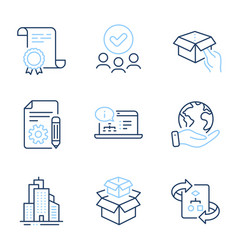 Packing boxes hold box and technical algorithm Vector Image