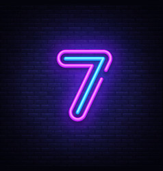 Number symbols collection neon sign design Vector Image