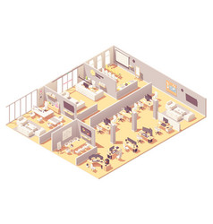 Isometric computer lab classroom Royalty Free Vector Image