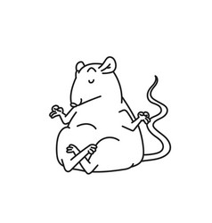 Rat cute mouse eating chopsticks traditional Vector Image