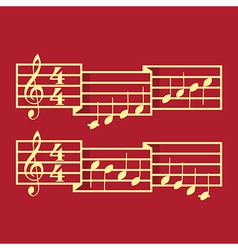 Music notes icons red treble clef Royalty Free Vector Image