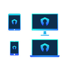 Monitor technology logo design template Royalty Free Vector