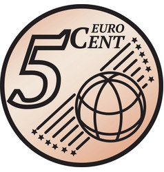 One euro cent coin Royalty Free Vector Image - VectorStock