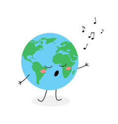 Sad earth character unhappy cartoon mascot globe Vector Image