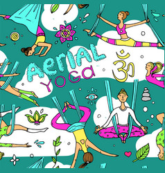 Beautiful hand drawn aerial yoga Royalty Free Vector Image