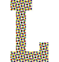 Art sketched fonts uppercase symbols letter l Vector Image