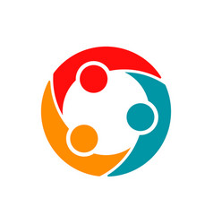 Unity three logo people Royalty Free Vector Image