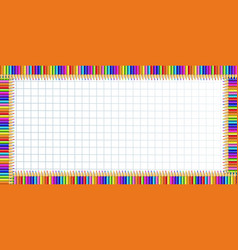Colorful rectangle border made of pencils Vector Image