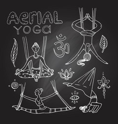 Beautiful hand drawn aerial yoga Royalty Free Vector Image