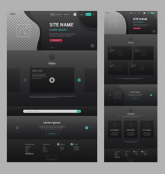 Dark web ui elements Royalty Free Vector Image