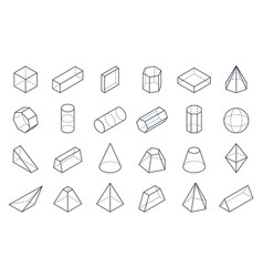 Color basic shapes realistic 3d geometric forms Vector Image