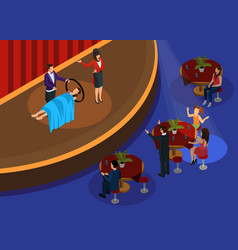 Isometric magic performance template Royalty Free Vector