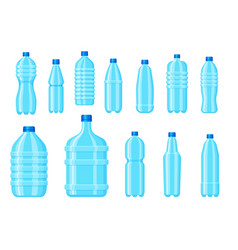 Plastic water bottle icon blue liquid container Vector Image