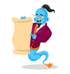 Friendly genie cartoon Royalty Free Vector Image