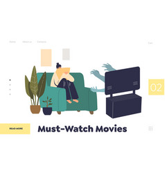 A young man watching tv Royalty Free Vector Image