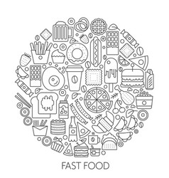 Fast food junk food and snacks hamburger taco Vector Image