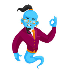 Friendly genie cartoon Royalty Free Vector Image